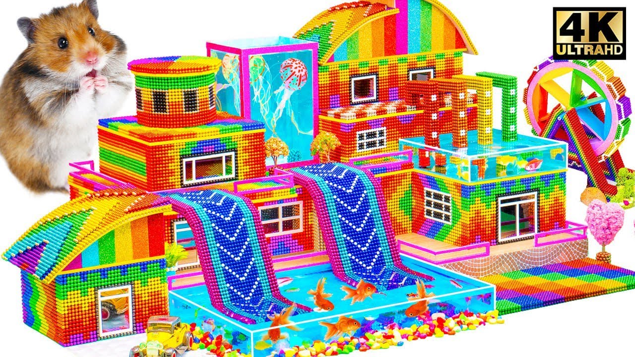 Build Miniature Mansion has Swimming Pools and Slide for Hamster From ...