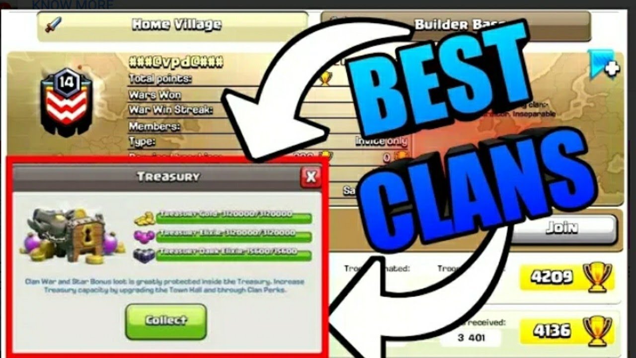 HOW TO FIND A CLAN WHICH FULL YOUR TREASURY IN EVERY WAR BEST CLAN IN ...