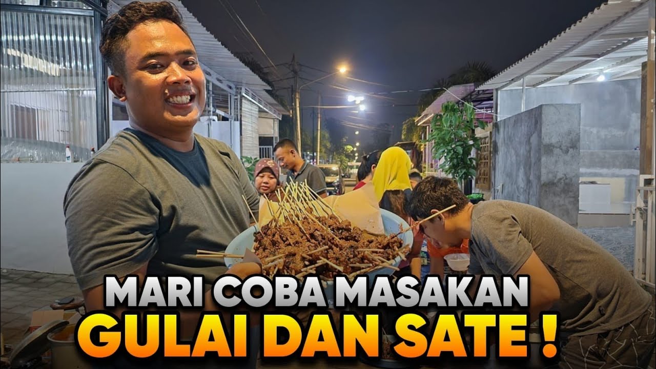 MASAK GULAI DAN SATE RAME RAME, SATU GANG MAKAN BARENG- BARENG - YouTube