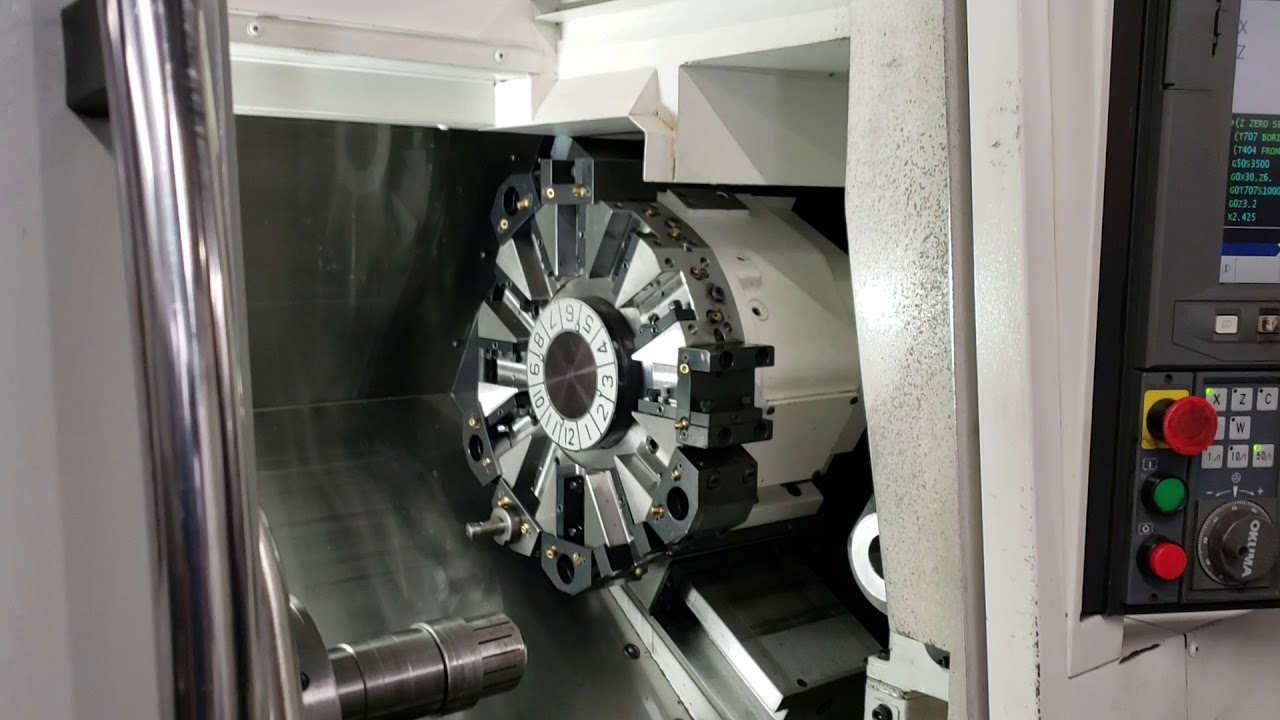 OKUMA GENOS L250E CNC TURNING CENTER - FOR SALE - 631-586-5252 - YouTube