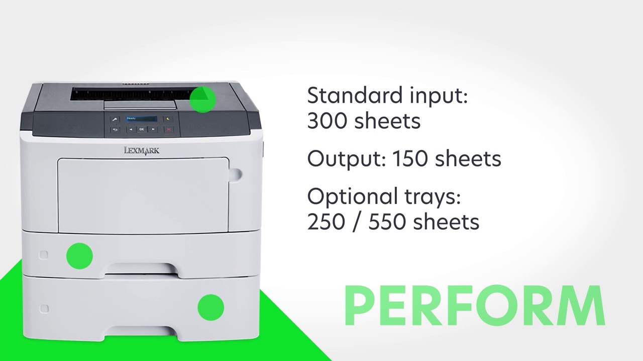 Lexmark MS317dn Monochrome Laser Printer - YouTube