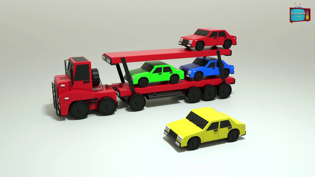 Colors for Children to Learn with Big Truck and Cars Colors and Sounds ...
