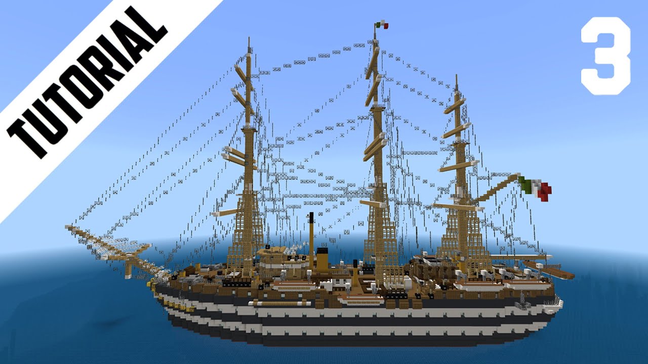 Minecraft: How to Build a Huge Ship 3 | Amerigo Vespucci (The Masts ...