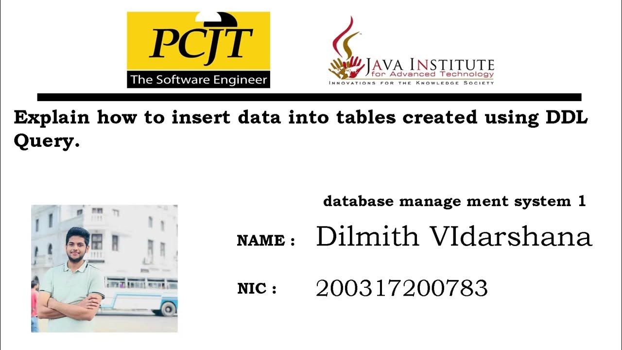 Explain how to insert data into tables created using DDL Query. - YouTube
