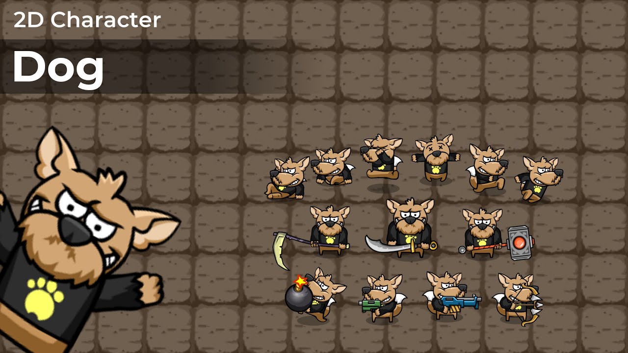 2D Character - Dog (Sprite Package Demo) - YouTube