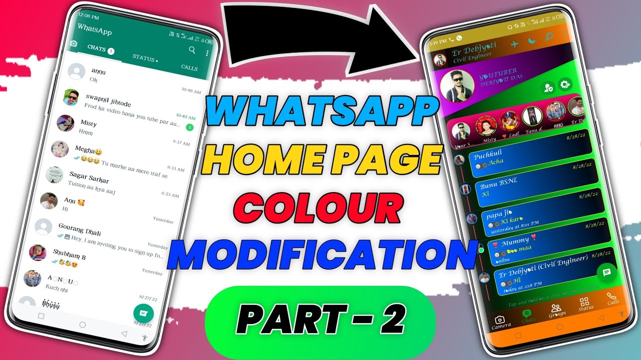 Whatsapp Home Page Colouring Tutorial | Dyo Whatsapp Colour ...