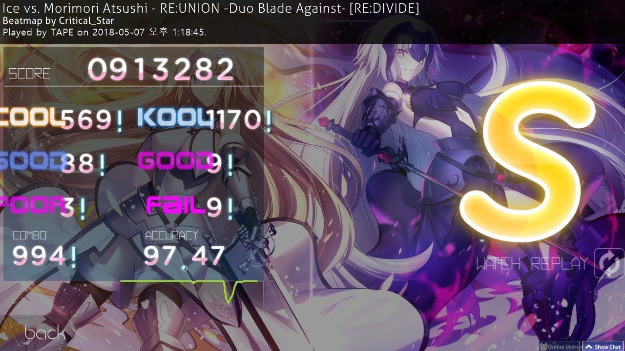 [Osu! mania 4K] RE:UNION -Duo Blade Against- [RE:DIVIDE] (★5.32) / 97. ...