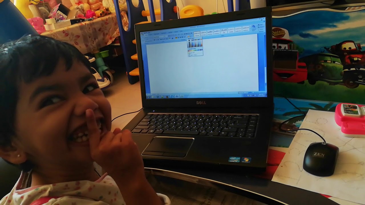 Baby learning computer skills - YouTube