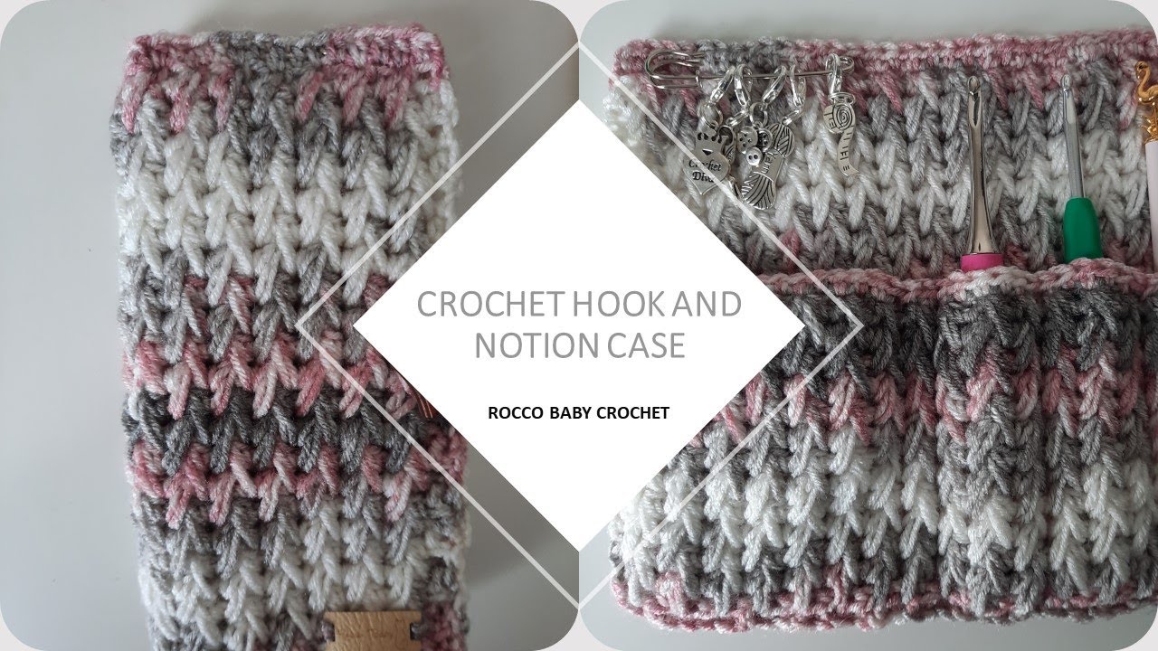 CROCHET A HOOK AND NOTIONS CASE/ how to crochet feather stitch - YouTube