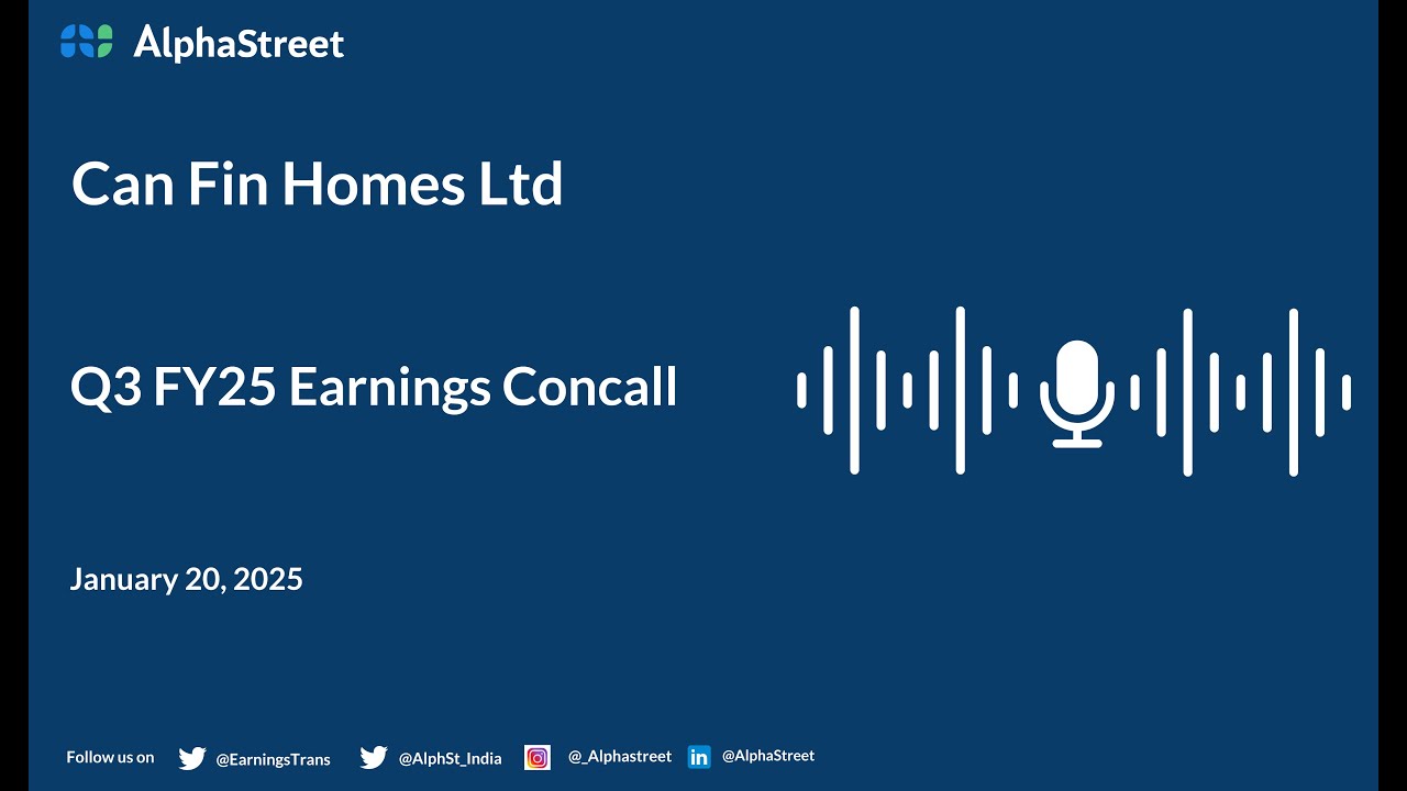 Can Fin Homes Ltd Q3 FY2024-25 Earnings Conference Call - YouTube