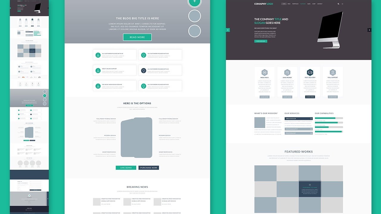 How To Design A Website In Photoshop Web Uiux Design Tutorial Youtube