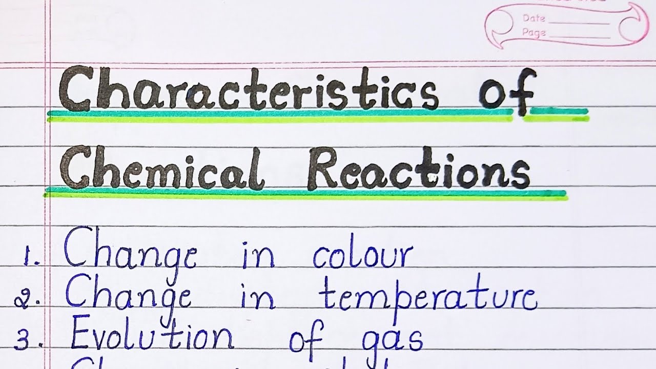 Characteristics of Chemical Reactions - YouTube