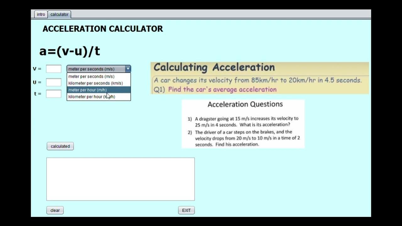 JAVA GUI PROGRAM ACCELERATION CALCULATOR - YouTube