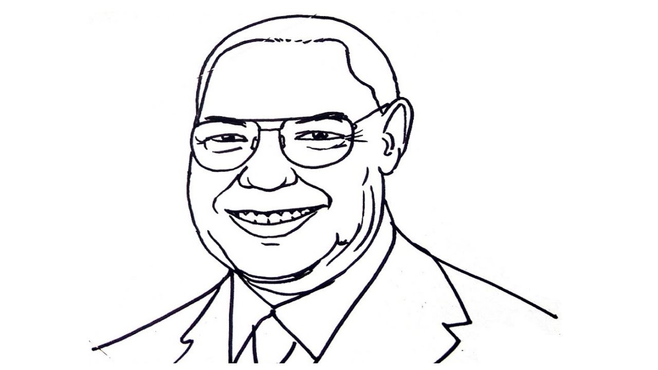 How to draw Colin Powell easily step by step - YouTube