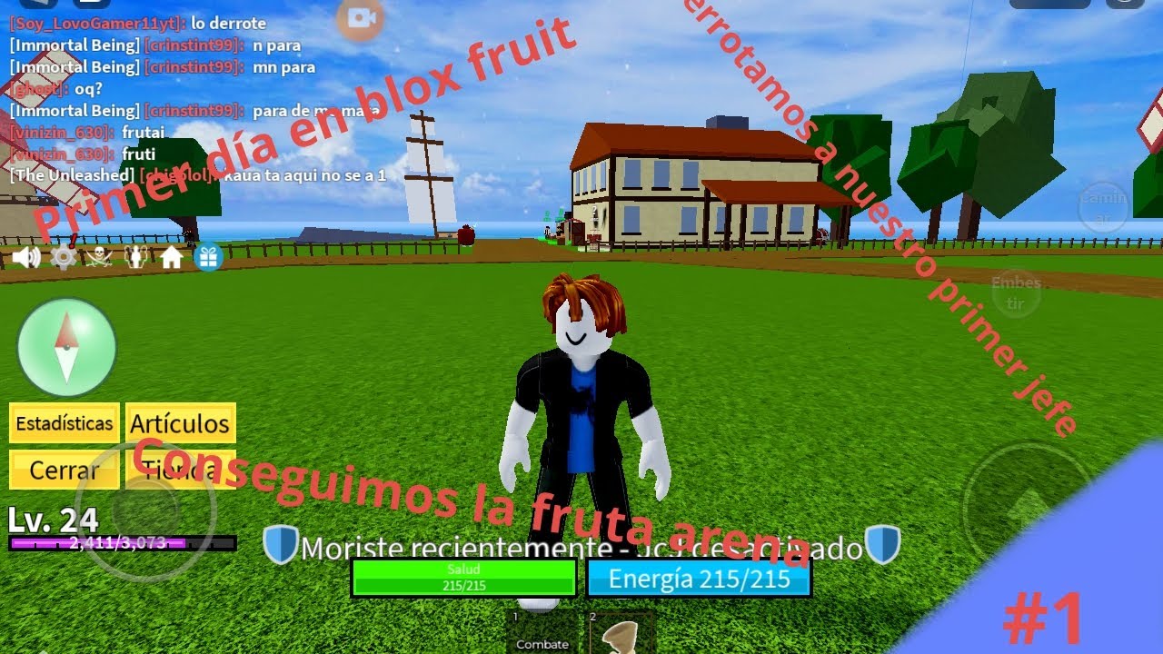#1capítulo de blox fruit consiguiendo la fruta arena y derrotamos el ...