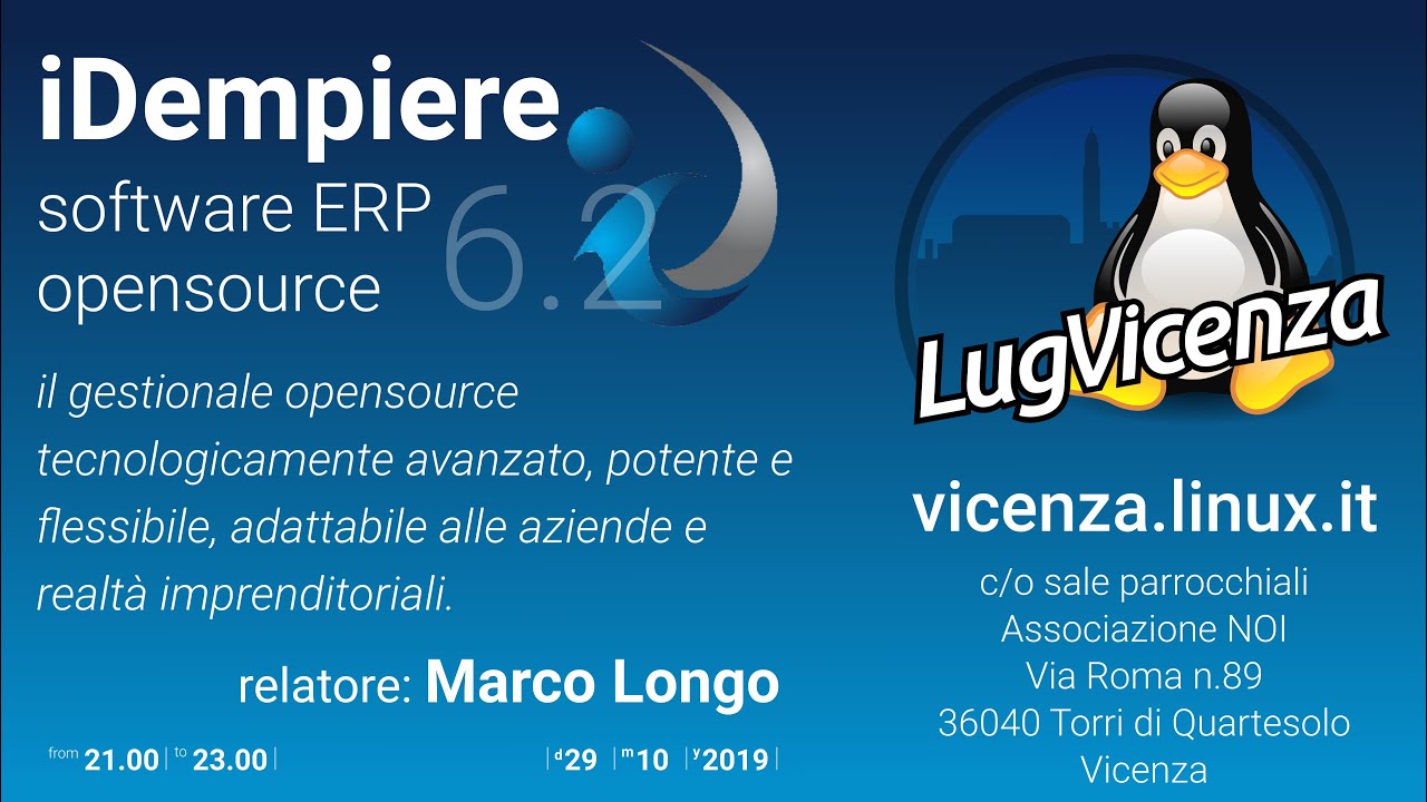 iDempiere 6.2 – ERP OpenSource – Rel. Marco Longo - YouTube