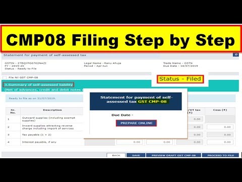CMP08 FILING, HOW TO FILE GST CMP 08 STATEMENT STEP BY STEP, NEW FORM ...