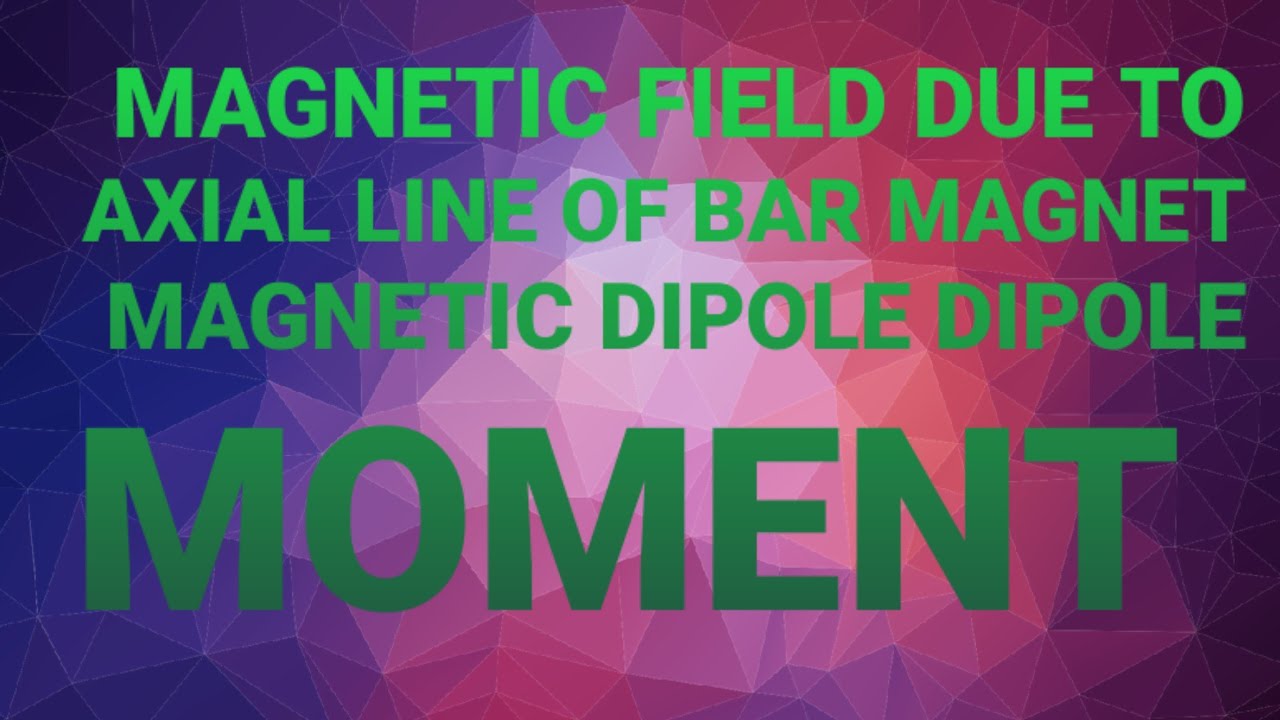 MAGNETIC FIELD LINES MAGNETIC DIPOLE DIPOLE MOMENT MAGNETIC FIELD DUE ...