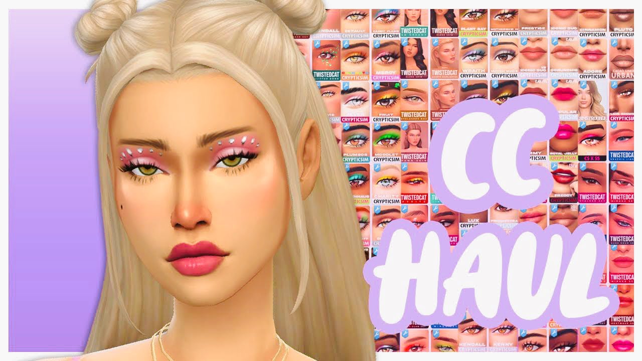 +150 items MAKEUP/SKIN CC FOLDER Sims 4: Female Makeup CC Mods Folder ...