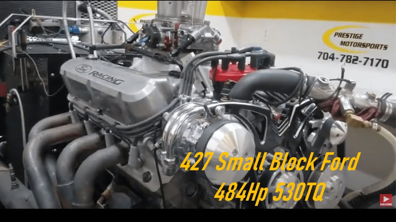 Al's 427 Small Block Ford on the Dyno at Prestige - 484HP 530TQ - YouTube