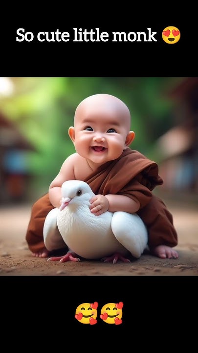 So cute little monk || Cute monk || monk trending || monk AI|| #shorts# ...