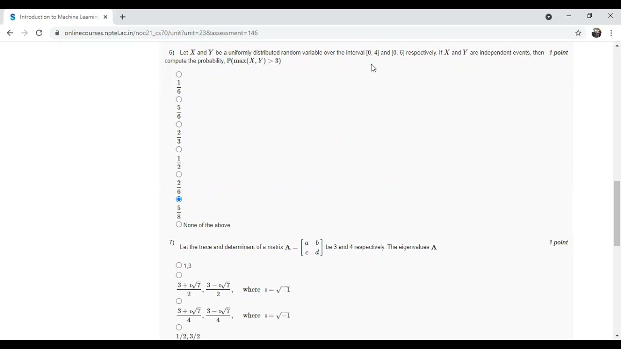 NPTEL Introduction to Machine Learning IITM Assignment 1 Answer August ...