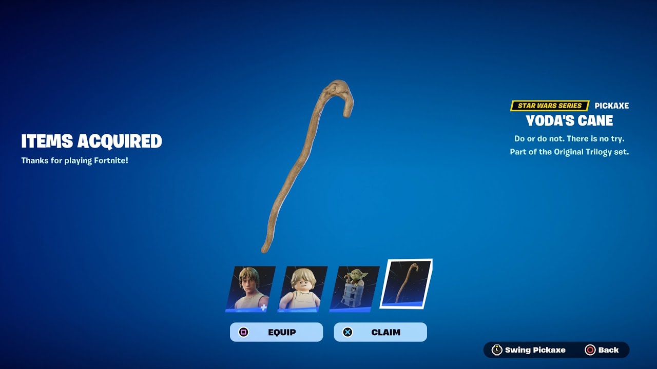 How To Get Yoda's Cane Pickaxe NOW FREE In Fortnite! (Yoda's Cane ...
