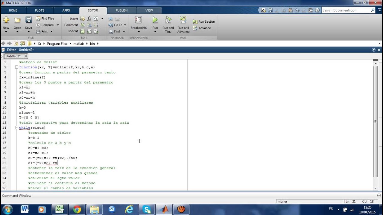 METODO DE MULLER MATLAB - YouTube
