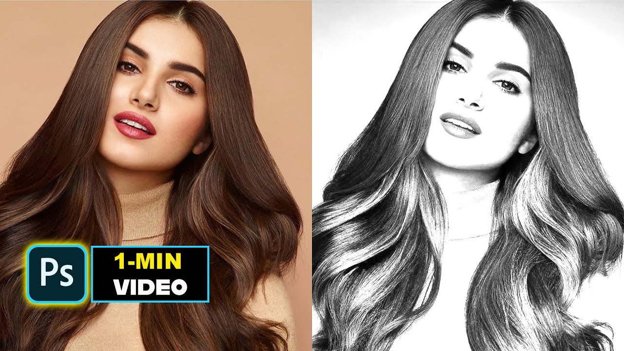 SKETCH EFFECTS in one Minute in Adobe Photoshop | Pencil Drawing ...