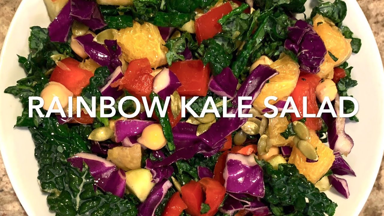 How To Make: Super Healthy Rainbow Kale Salad - YouTube