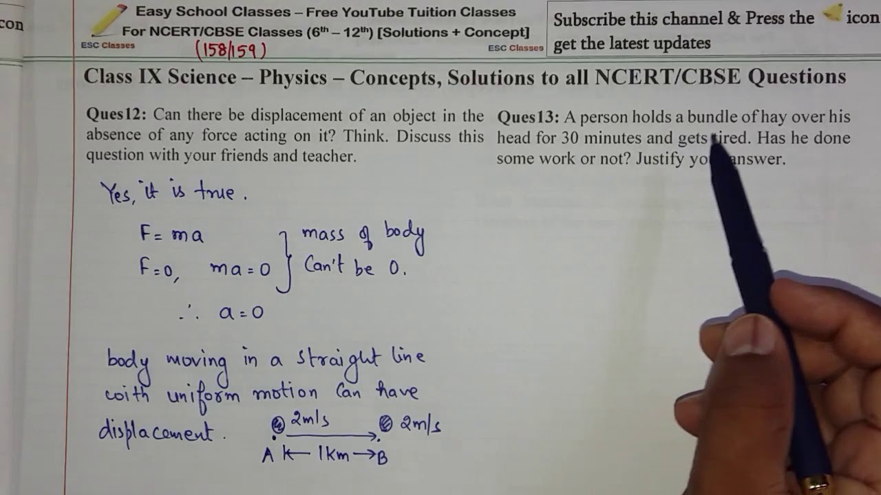 Q:11,12,13,14 - Class 9 Physics - Chapter 11 Work Energy Power NCERT ...