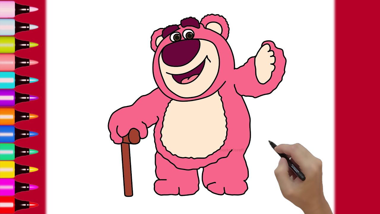 How to Draw Lotso the Bear From Toy Story 3 - Easy Step by Step Drawing ...