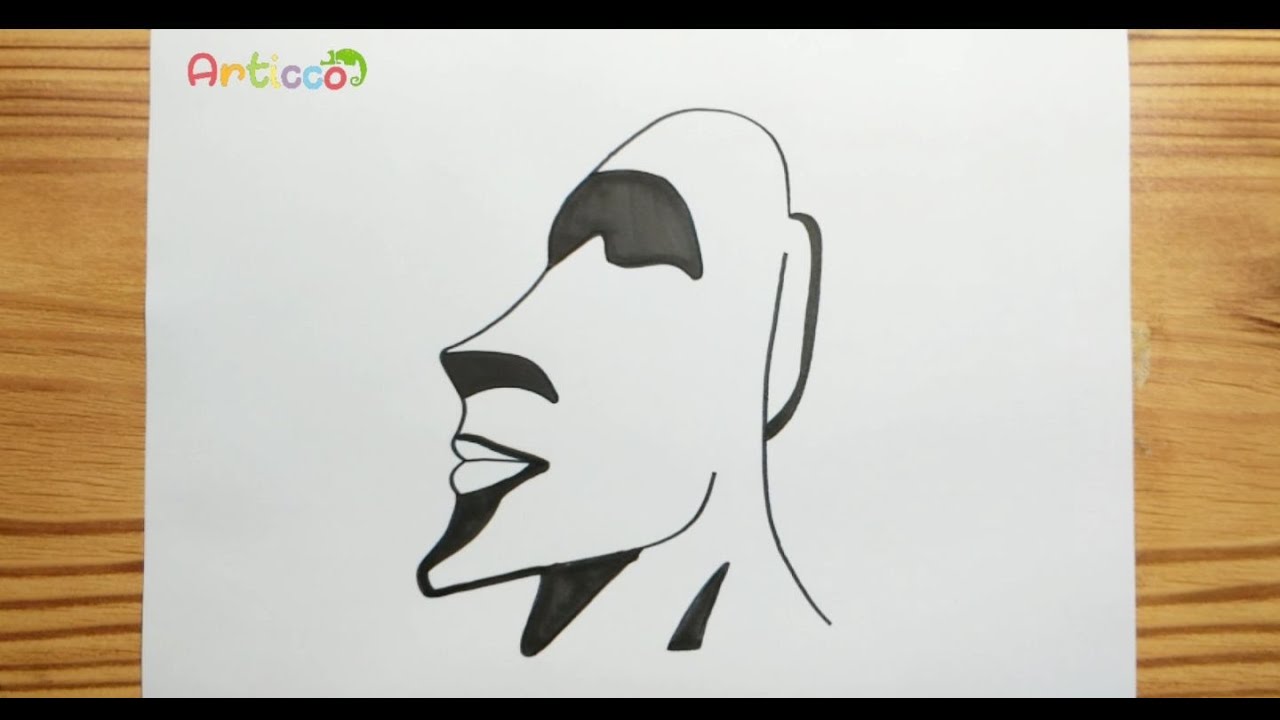 How to Draw EASTER ISLAND STATUE EASY STEP BY STEP - YouTube