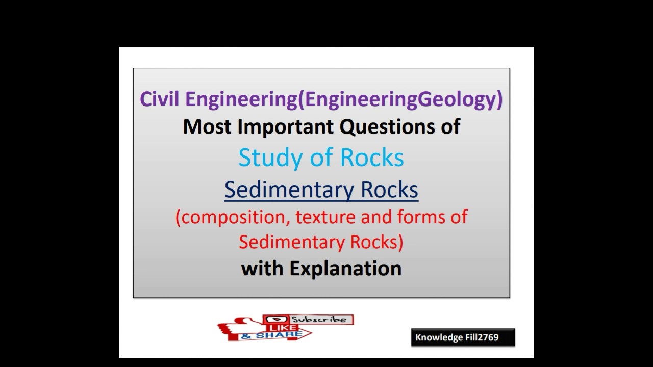 Sedimentary Rocks||Study of rocks||CIVIL ENGINEERING MCQ for ssc je ...