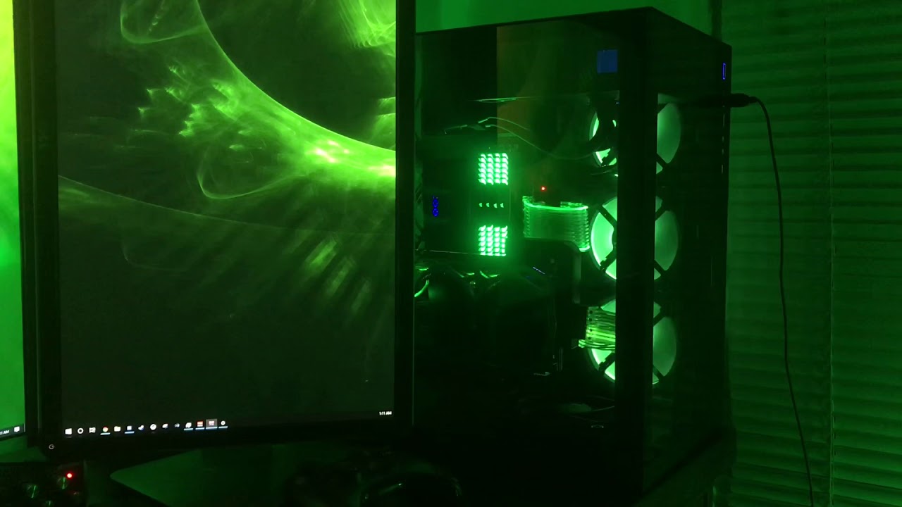 Lian Li Green RGB Theme - YouTube