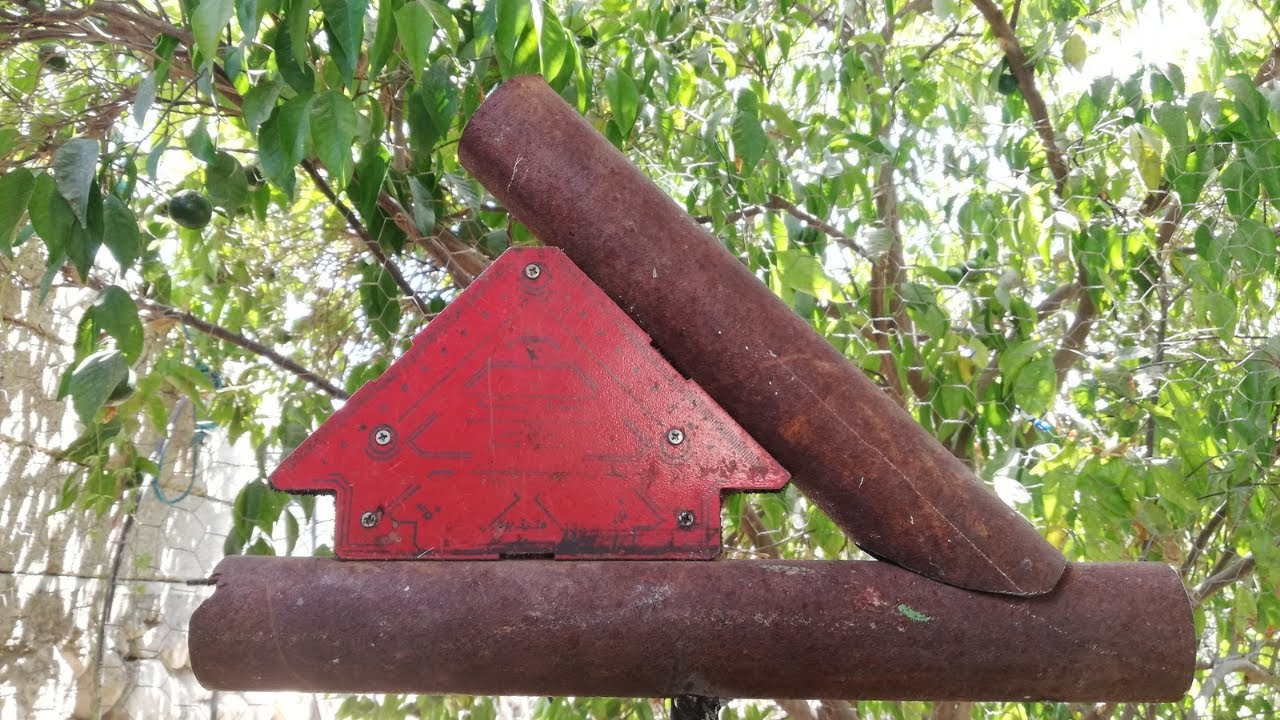 Pipe cutting for welding at a 45 degree angle - YouTube