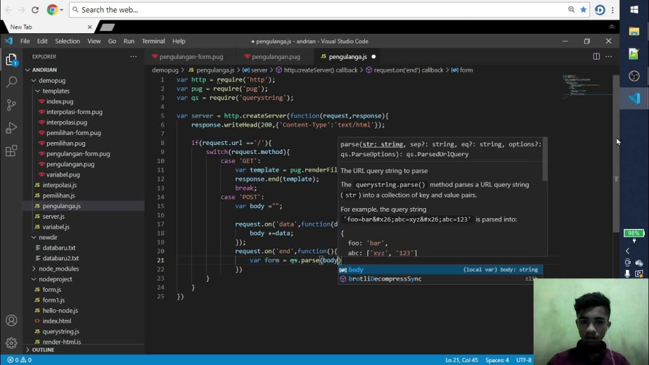 35pengulangan Di Dalam Pug Nodejs Youtube