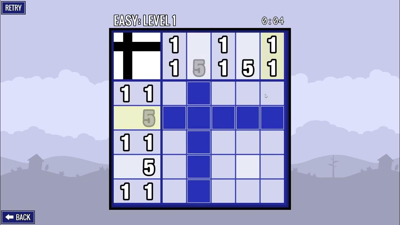 Picross Touch (Easy Level 1) Gameplay and Tutorial - YouTube