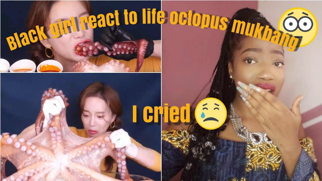 Black girl reacts to Asian (Ssoyoung) eating life octopus mukbang - YouTube