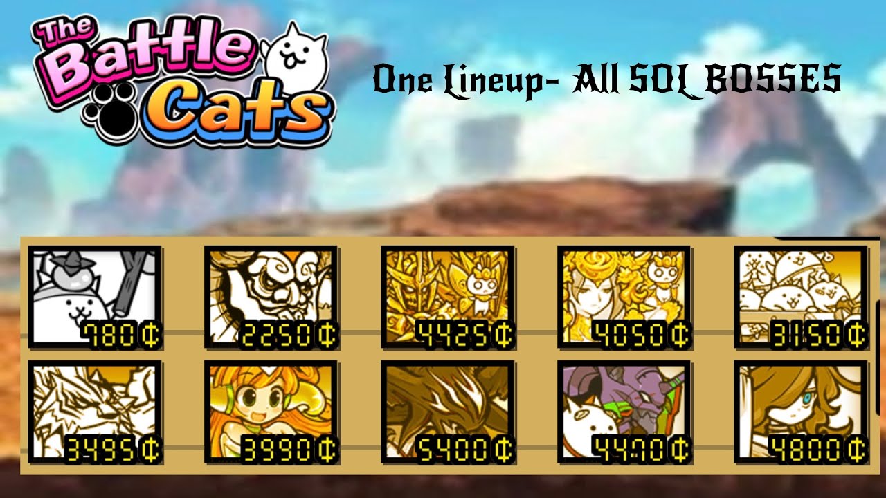 Battle Cats- One Lineup All SOL Legend Bosses- UBERS ONLY - YouTube