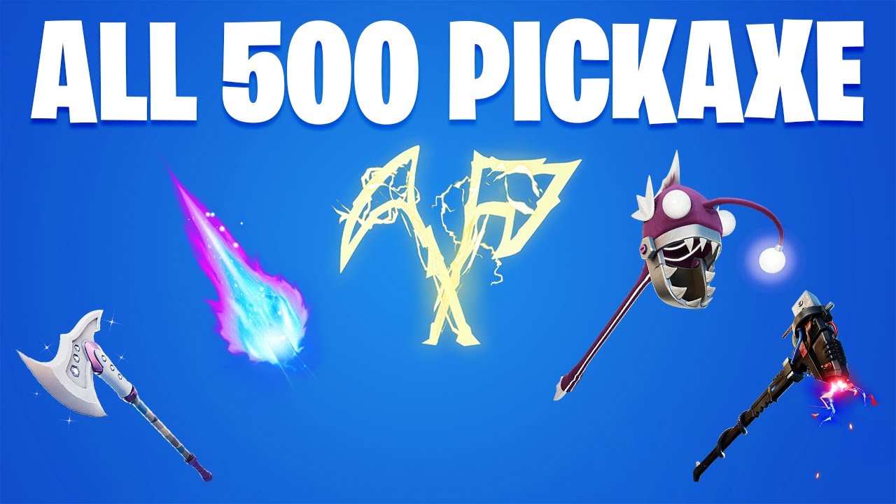FORTNITE ALL PICKAXE (All 14 Season Pickaxe) - YouTube