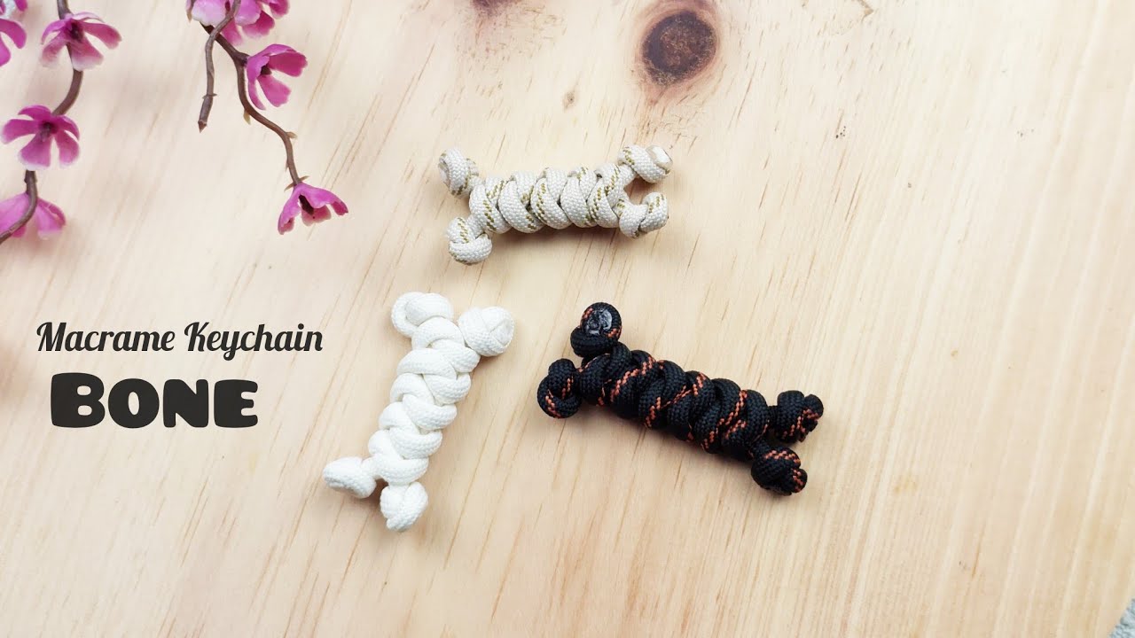 MACRAME BONE KEYCHAIN | EASY MACRAME KEYCHAIN - YouTube