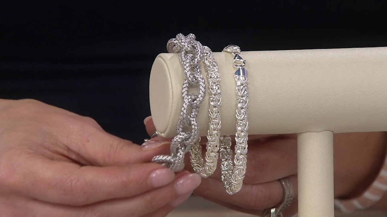 Sterling Silver Polished Byzantine Bracelet by Silver Style on QVC ...