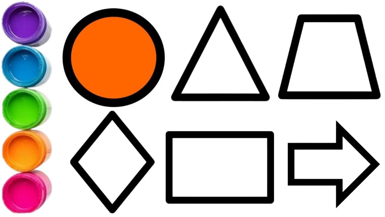 Shapes Drawing For Kids, 2D Shapes Learn, Colors For Toddlers ...