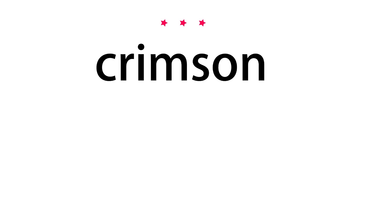 How to pronounce crimson - Vocab Today - YouTube