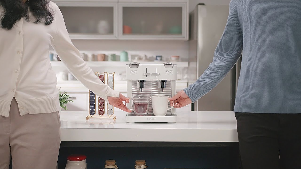 [MEDIPRESSO] IoT-Based Tea & Coffee Dual-Nozzle Capsule Machine - YouTube