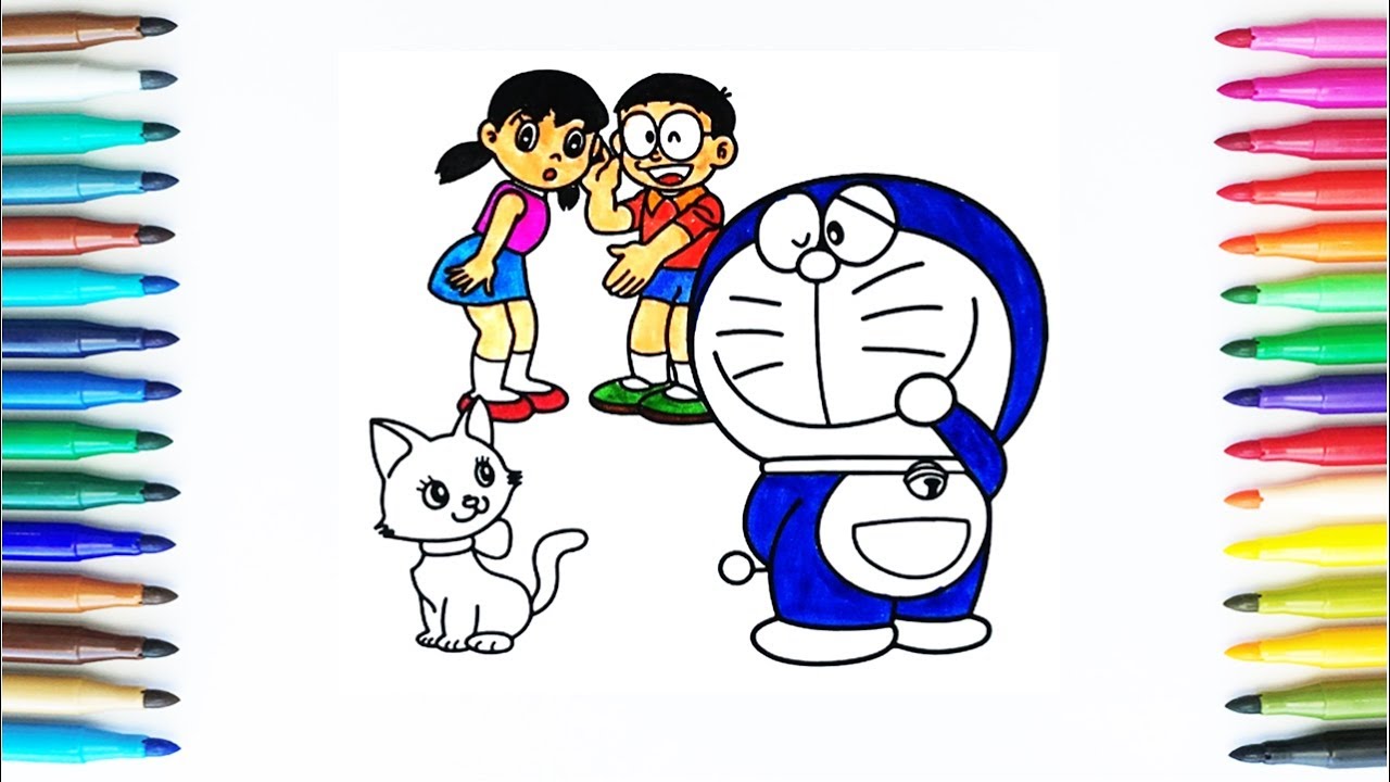 Coloring Pages | How To Draw Doraemon Nobita Xuka | Drawing and ...