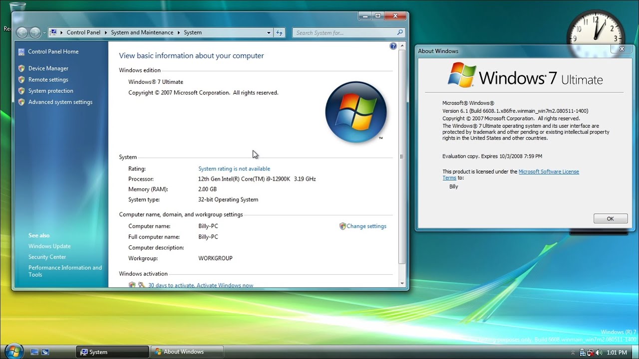 Windows 7 build 6608 - YouTube