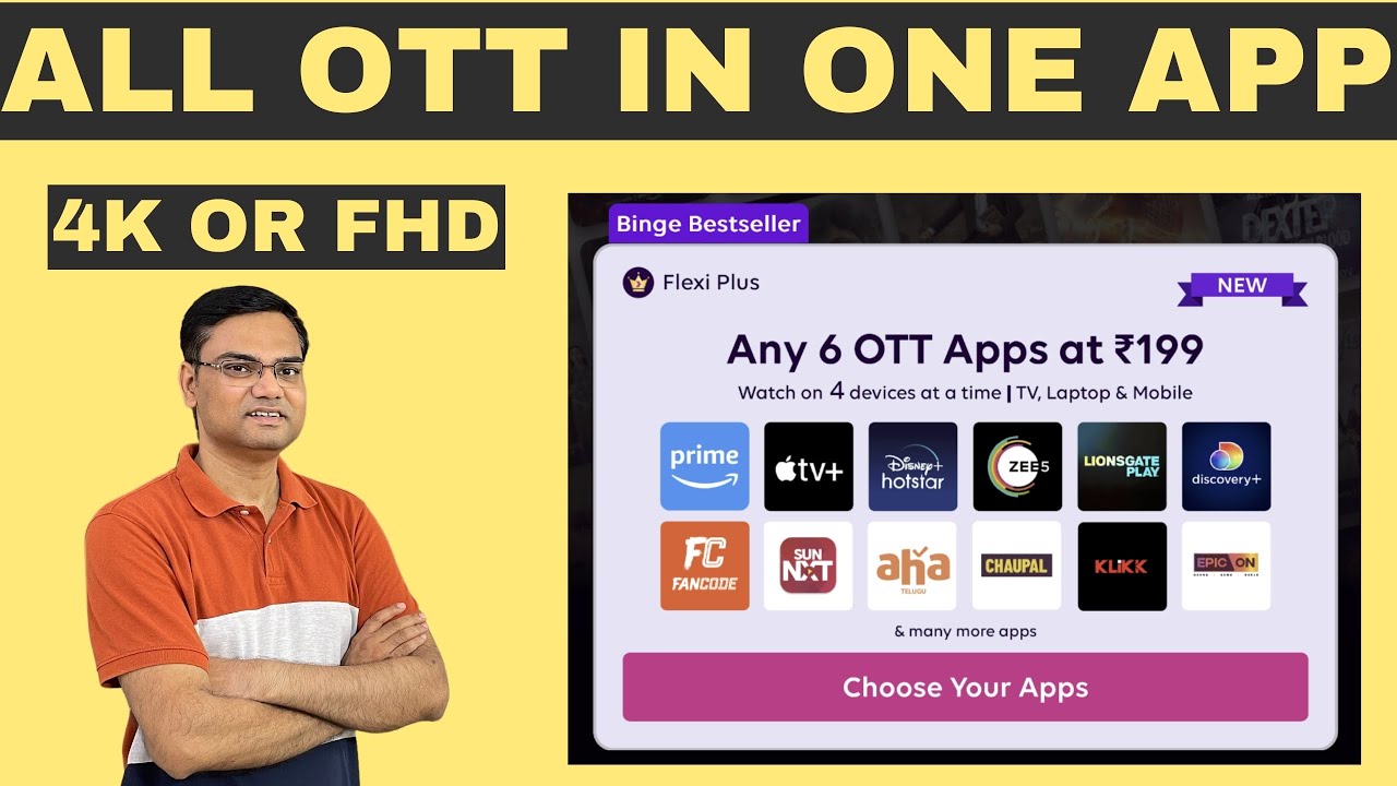 (Hindi) All OTT in one subscription | Tata Play Binge Flexi Plus plan in 199 | Is 4K or Full HD ...