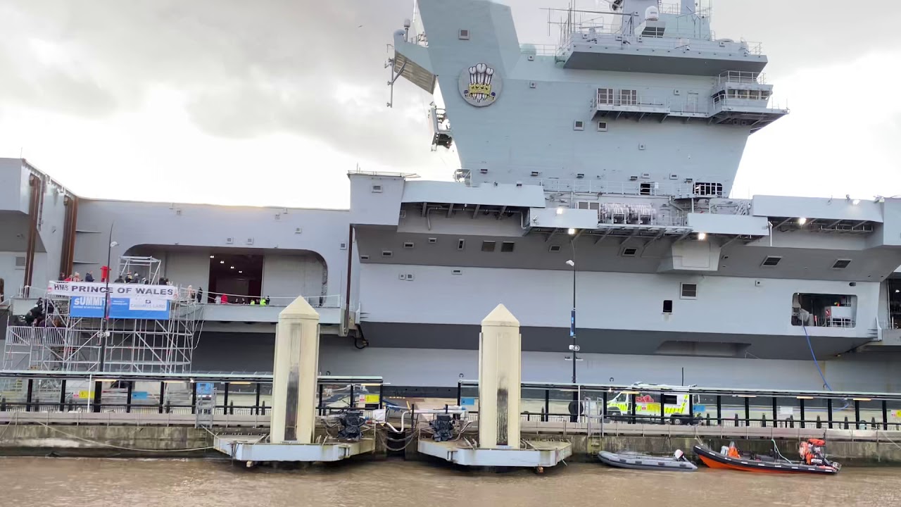 HMS Prince of Wales Aircraft Carrier Superstructure Liverpool - YouTube